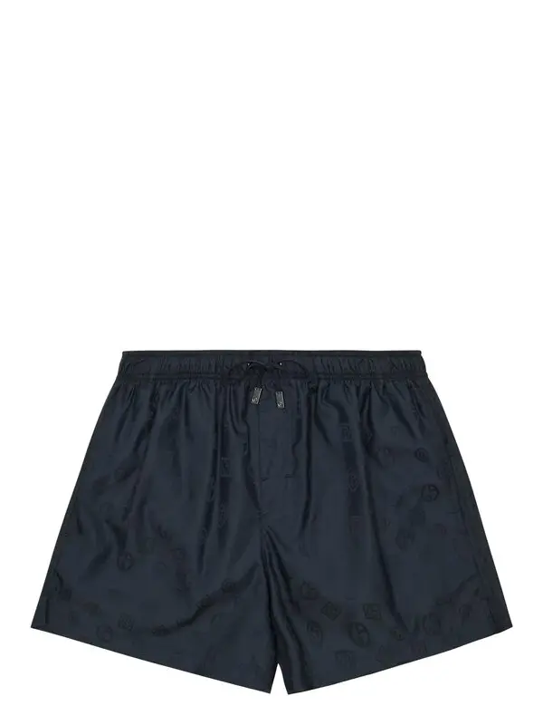 Giorgio Armani Monogram Swim Trunks - Blue