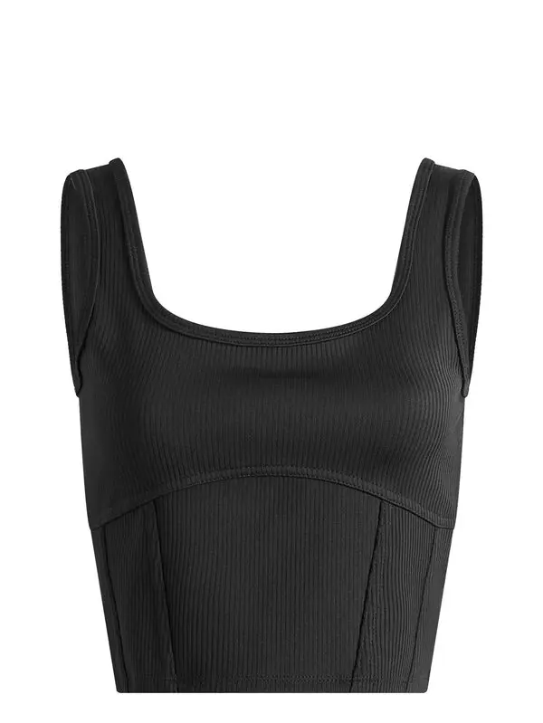 JORDAN W Crop Lifestyle Tank - Black