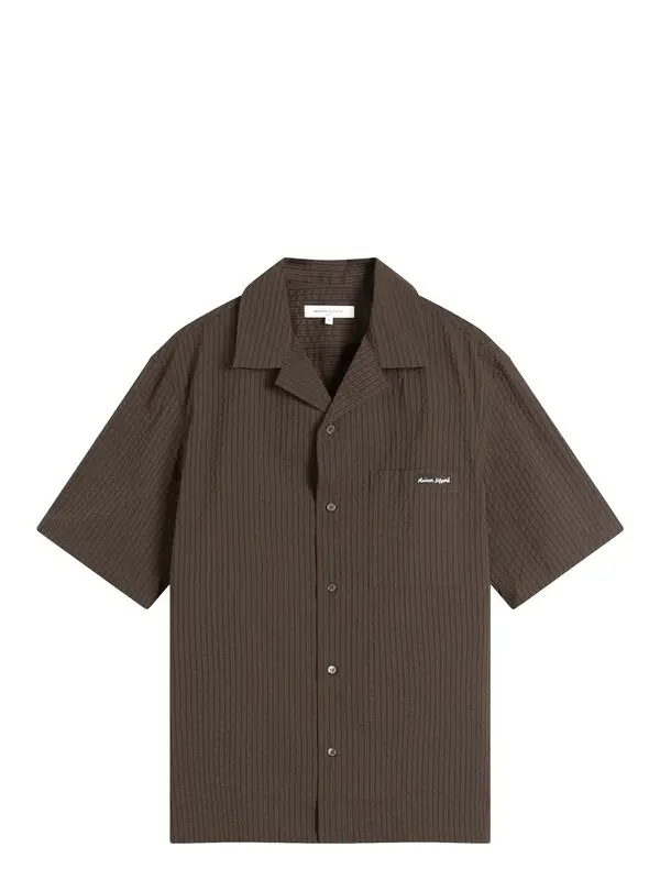 Maison Kitsuné Seersucker Resort Shirt - Ranger Green