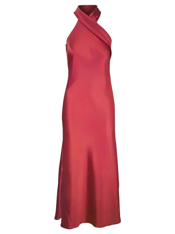 Galvan Pandora Halterneck Dress - Red
