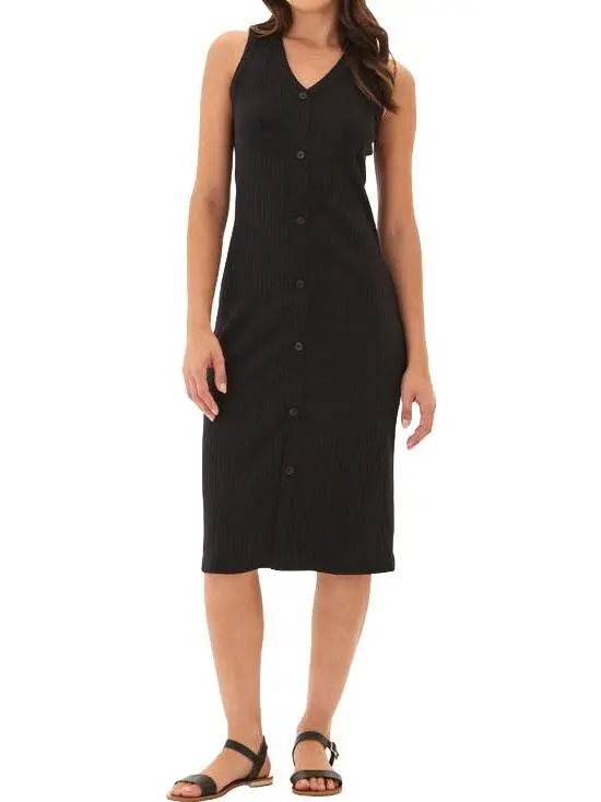 THREADS 4 THOUGHT Micah Sleeveless Ribbed Tank Dress - Black
