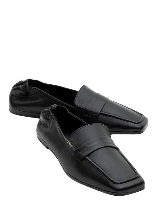FOREVER & ALWAYS SHOES Liepa Leather Loafers - Black Leather
