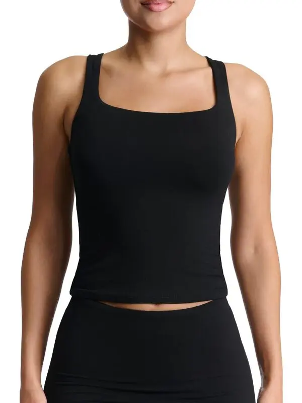 Naked Wardrobe Essential Square Neck Tank - Black