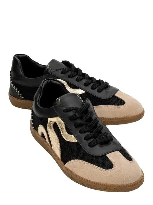 FOREVER & ALWAYS SHOES Perry Leather Sneakers - Black Leather