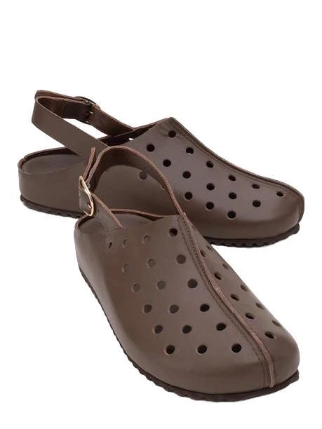 FOREVER & ALWAYS SHOES Justa Leather Clogs - Brown Leather