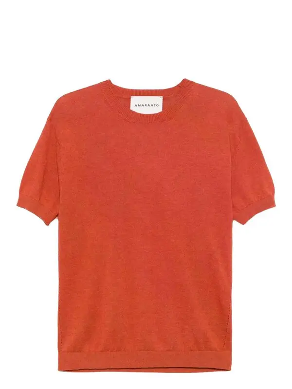 AMARANTO Fine-knit T-shirt - Orange