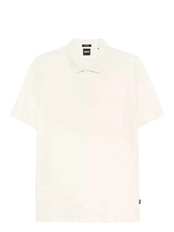 BOSS Patterned-jacquard Polo Shirt - Neutrals