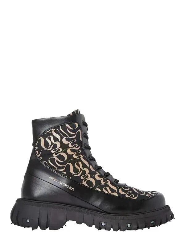 PHILEO Monogram-pattern Boots - Black