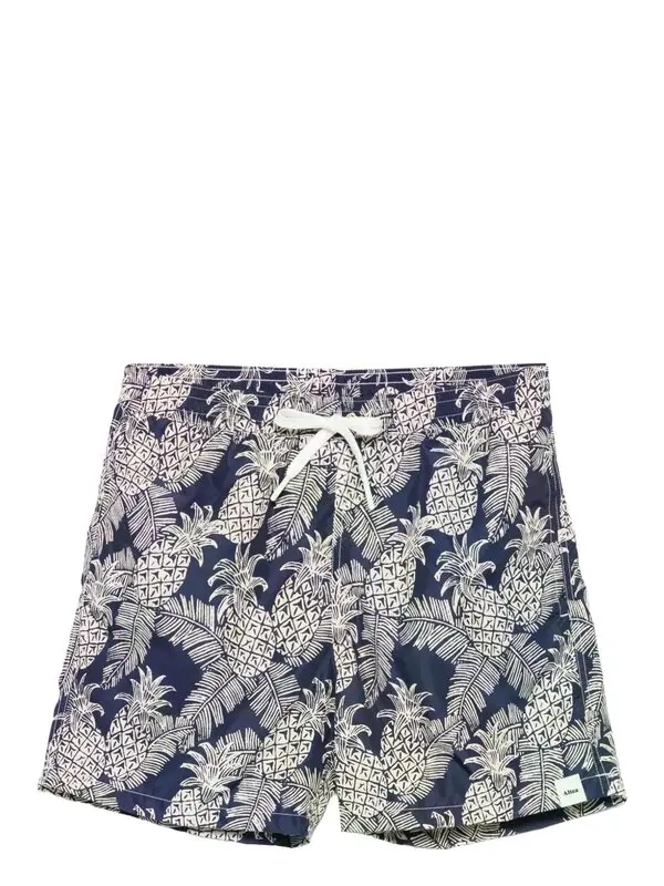 Altea Ananas-print Swim Shorts - Blue