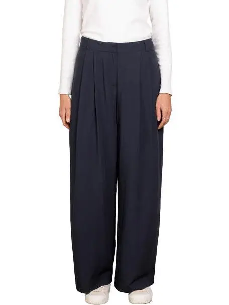 CELTIC & CO. Wide Leg Drape Pants - Dark Navy