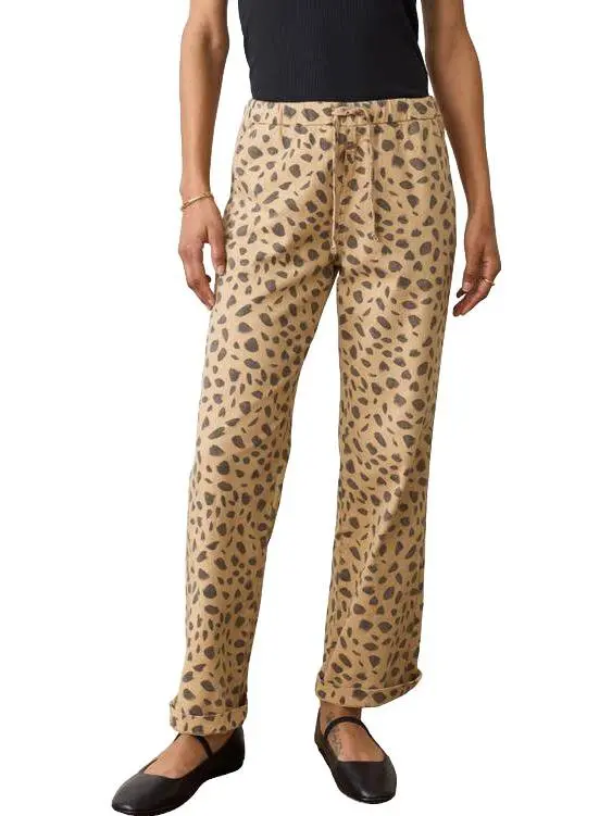 Marine Layer Print Denim Drawstring Pants - Abstract Animal Print