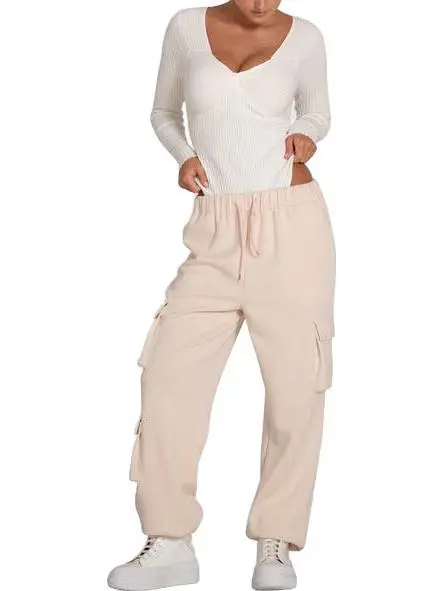 BELLE & BLOOM Cargo Track Pants - Blush