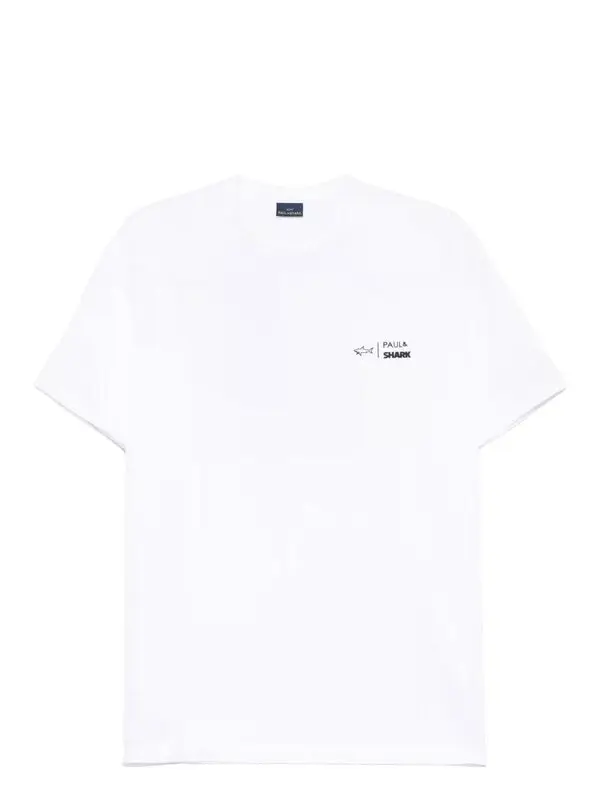 Paul & Shark Logo-rubberised T-shirt - White