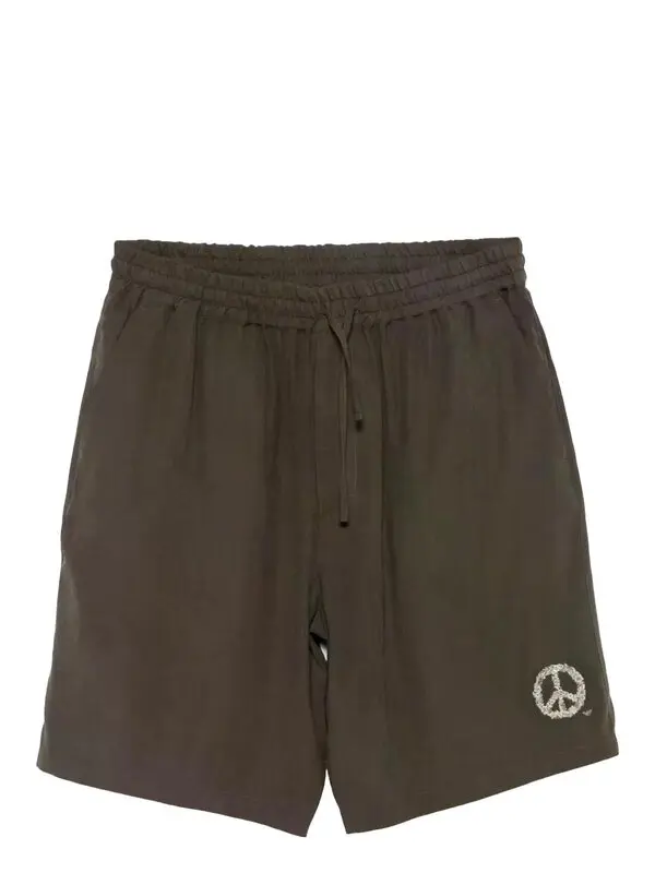 Emporio Armani Peace Sign-motif Shorts - Brown