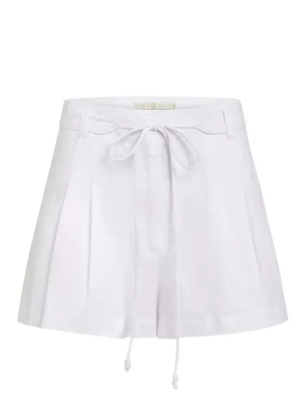 MARIE OLIVER Lander Pleated Shorts - White
