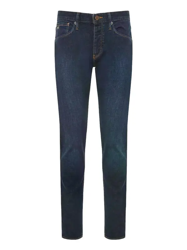 Emporio Armani Logo-patch Jeans - Blue