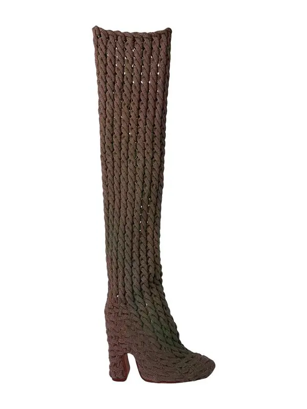 ISA BOULDER Knitted Over-the-knee Boots - Brown
