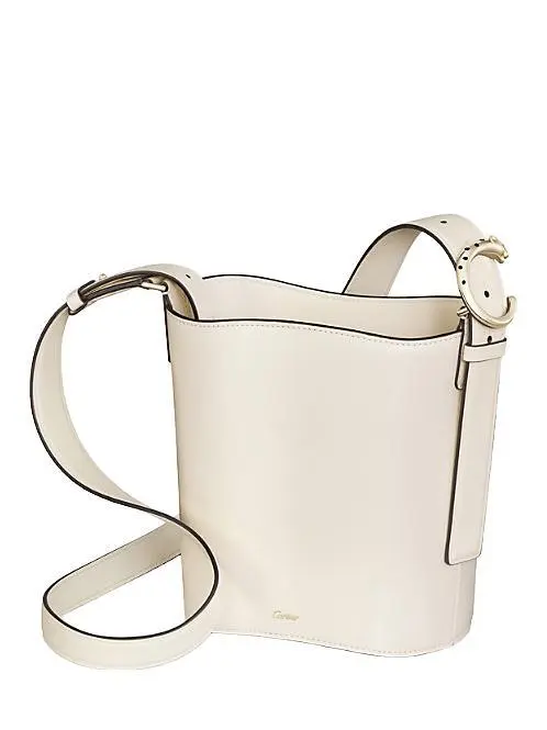 CARTIER Panthère De Mini Leather Cross-body Bag - White