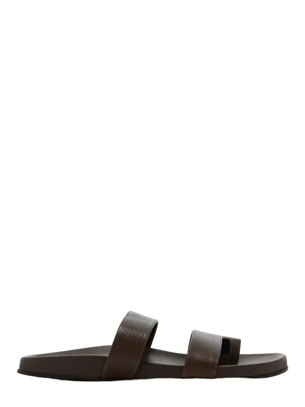 THE ROW Hugh Leather Sandals - Brown