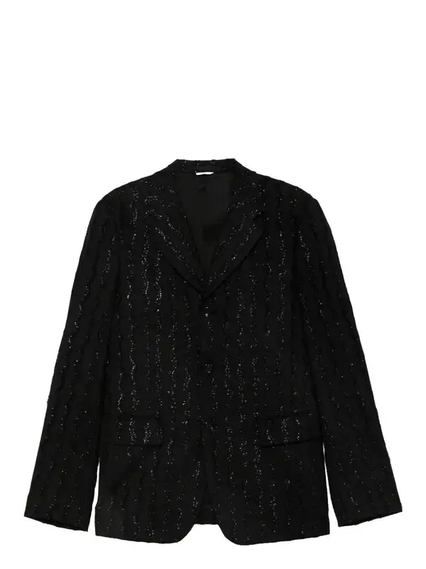 Comme Des Garçons Fringe-detail Blazer - Black