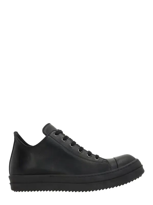 Rick Owens Leather Sneakers - Black