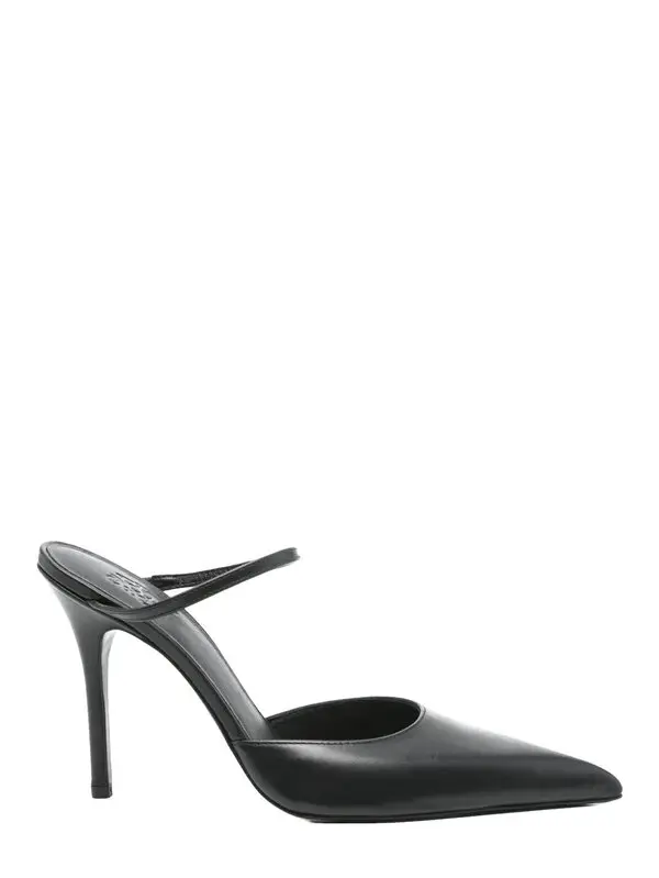 GIABORGHINI Point Leather Mules - Black