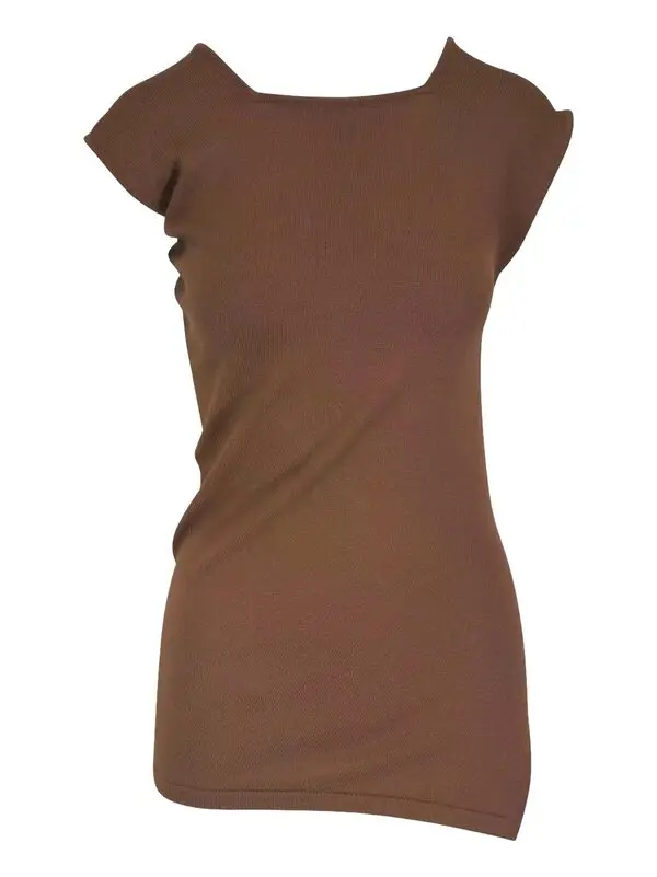 Khaite Josif Asymmetric-neckline T-shirt - Brown