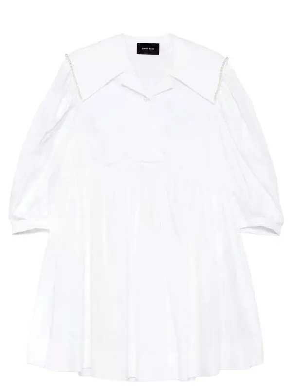 Simone Rocha Beaded Sailor-collar Mini Dress - White