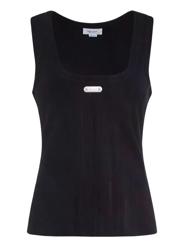 Alexander McQueen Stretch-cotton Tank Top - Black