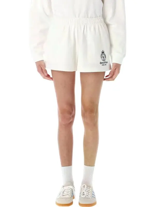 SPORTY & RICH Logo-print Shorts - White