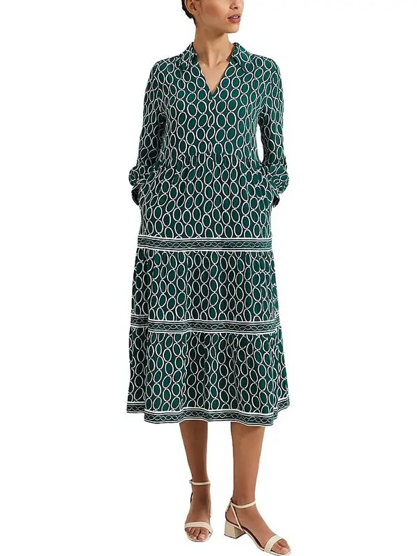 PHASE EIGHT Tiered Midi Dress - Green