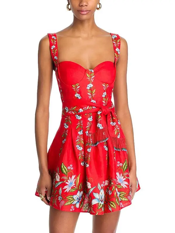 Farm Rio Bouquet Red Sleeveless Mini Dress - Sweet Bloom