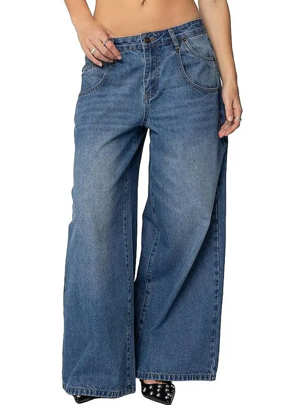 EDIKTED Jayden Low Rise Jeans - Blue