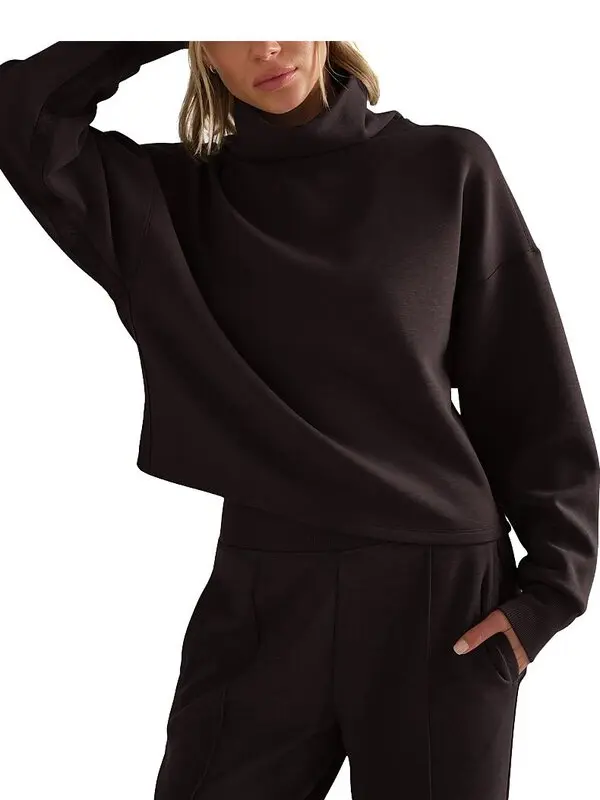RHONE Dreamglow Mock Neck Sweatshirt - Dark Espresso