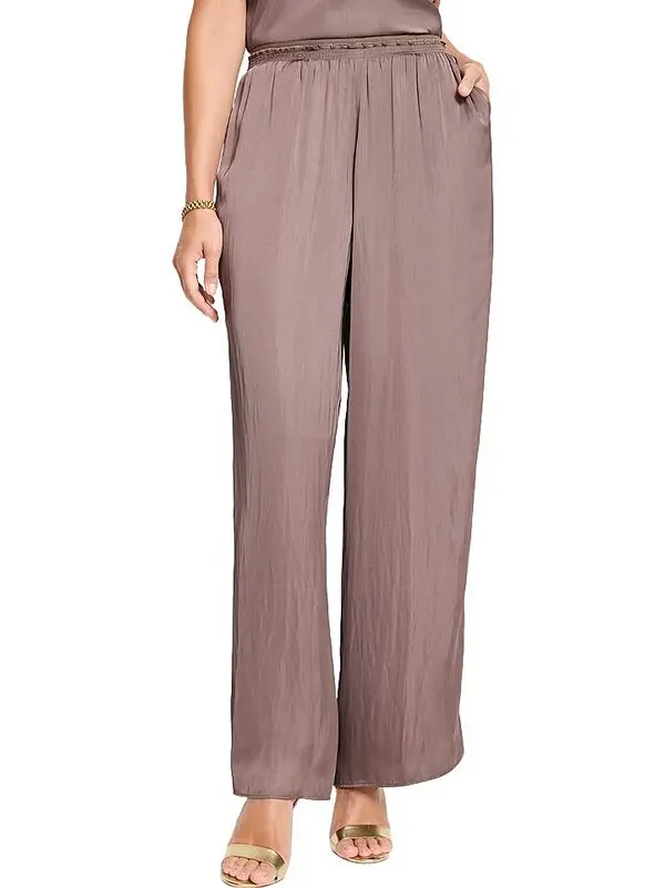 NIC+ZOE Glossy Sheen Pull On Pants - Cocoa