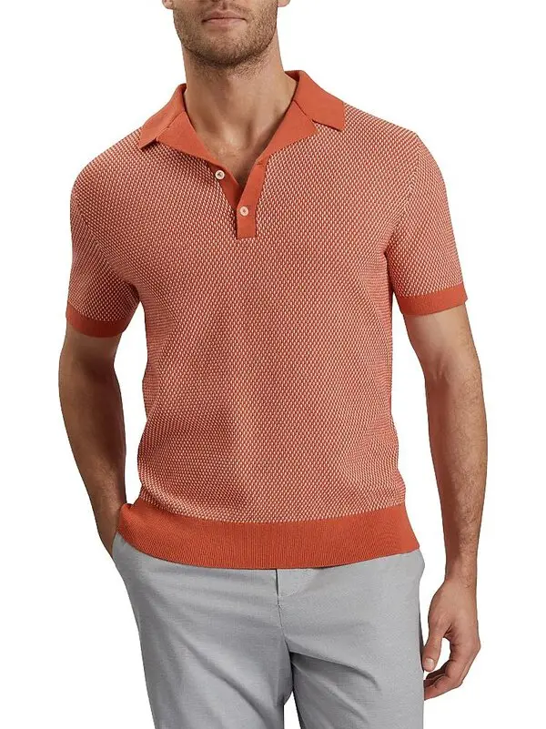 Ted Baker London Gregry Small Stitch Knit Polo - Red
