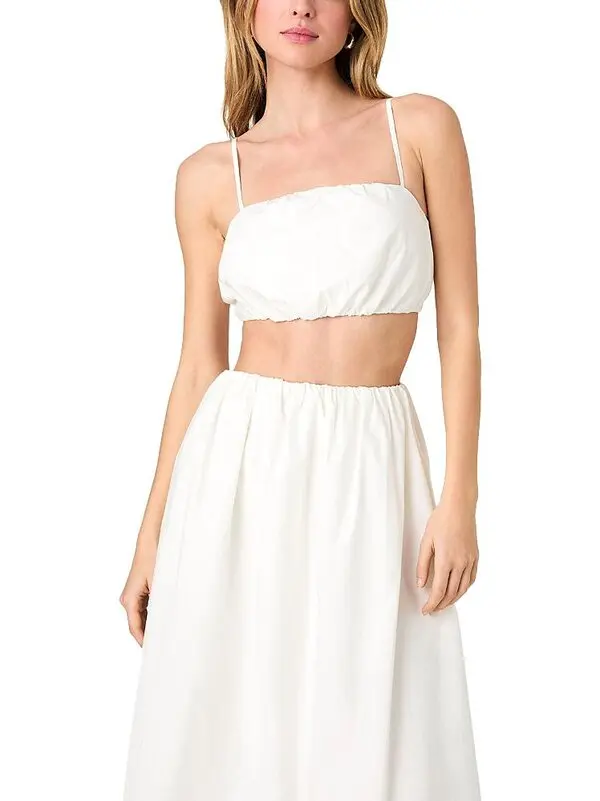 French Connection Nomi Cotton Crop Top - Summer White