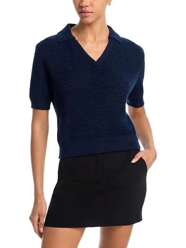 French Connection V-neck Collared Sweater - Marine