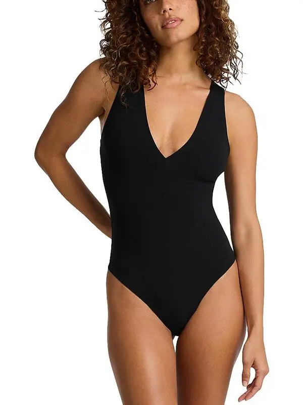 Commando Butter Luxe Deep V Bodysuit - Black