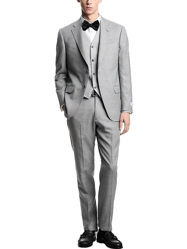Emporio Armani Regular Fit Notch Lapel Suit - Light Grey