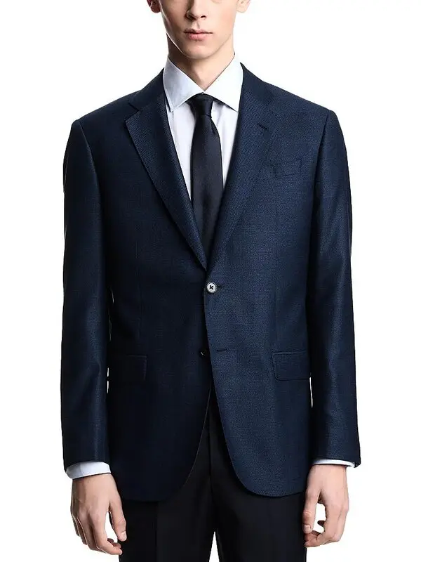 Emporio Armani Regular Fit Notch Lapel Blazer - Dark Navy