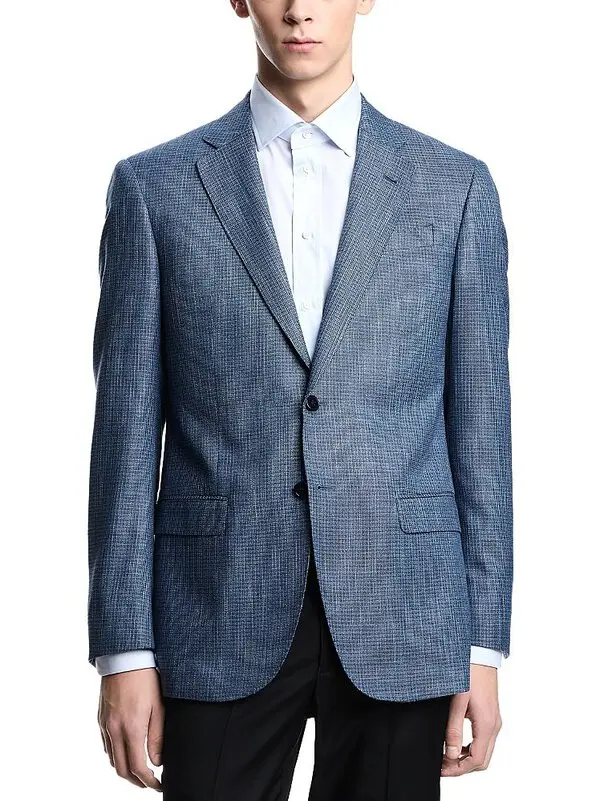 Emporio Armani Regular Fit Notch Lapel Blazer - Bluette