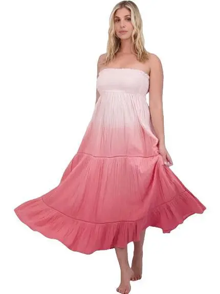 MER ST. BARTH Fati Strapless Maxi Dress - Pink