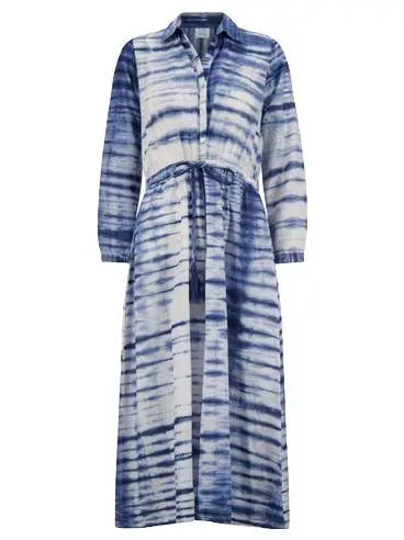 MER ST. BARTH Anais Shibori Shirtdress - Navy