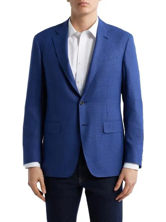 Canali Kei Trim Fit Super 130s Wool Sport Coat - Bright Blue