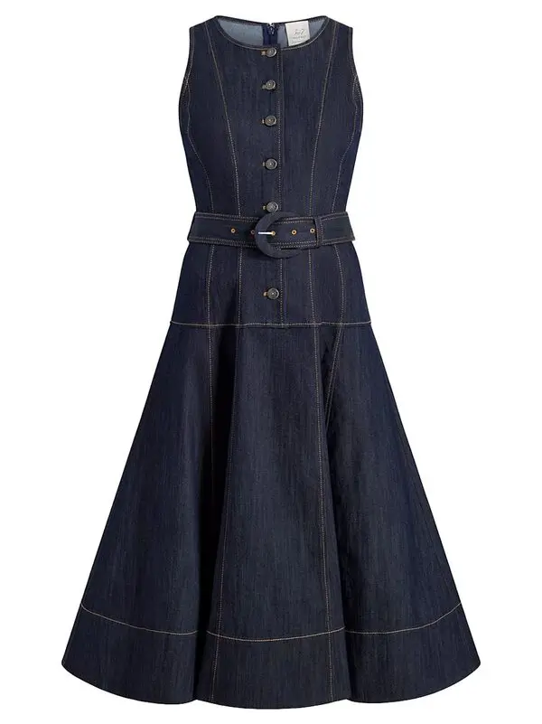 Cinq À Sept Margaret Sleeveless Denim Midi Dress - Indigo