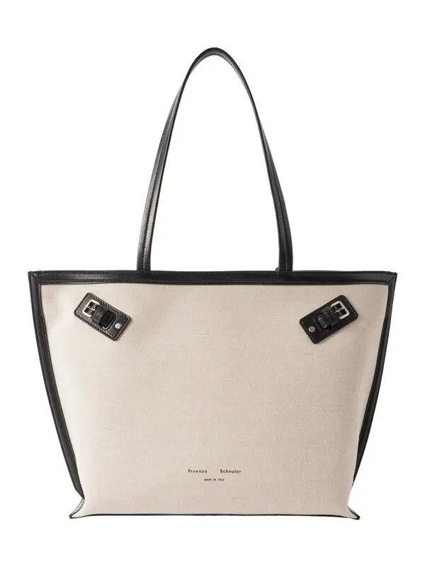 Proenza Schouler Days Leather-trimmed Canvas Tote - Neutrals