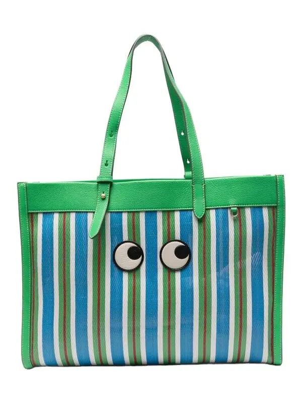 ANYA HINDMARCH Striped Tote Bag - Green/blue