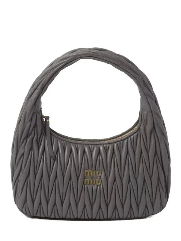 Miu Miu Wander Matelassé Nappa Leather Hobo Bag - Marmo