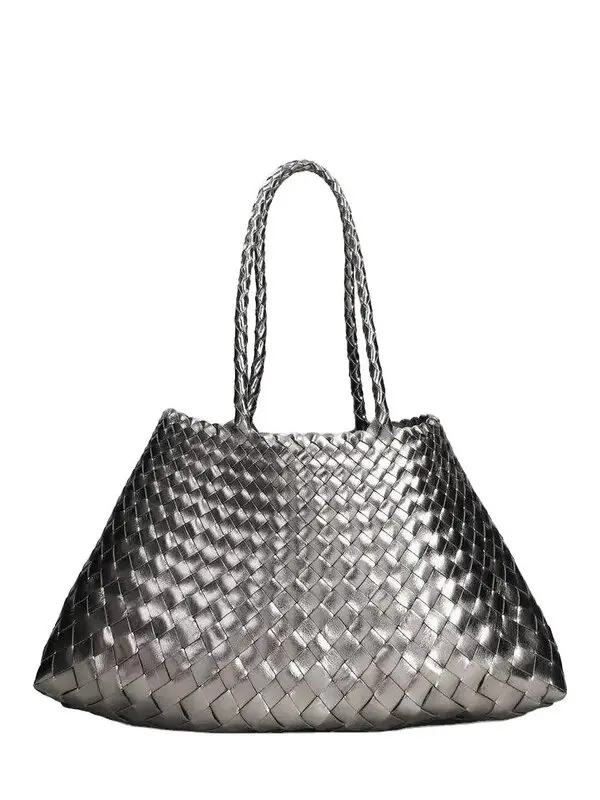 Dragon Diffusion Woven Leather Tote Bag - Steel